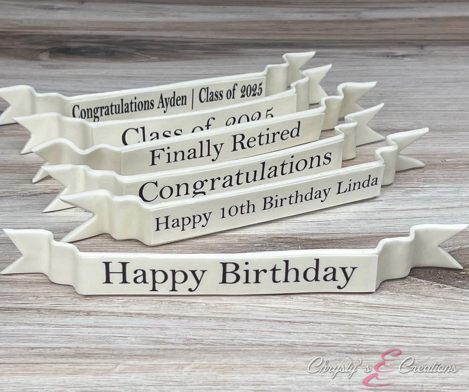 Fondant Banner, Ribbon, and Cake Topper | Cake Decoration for ...