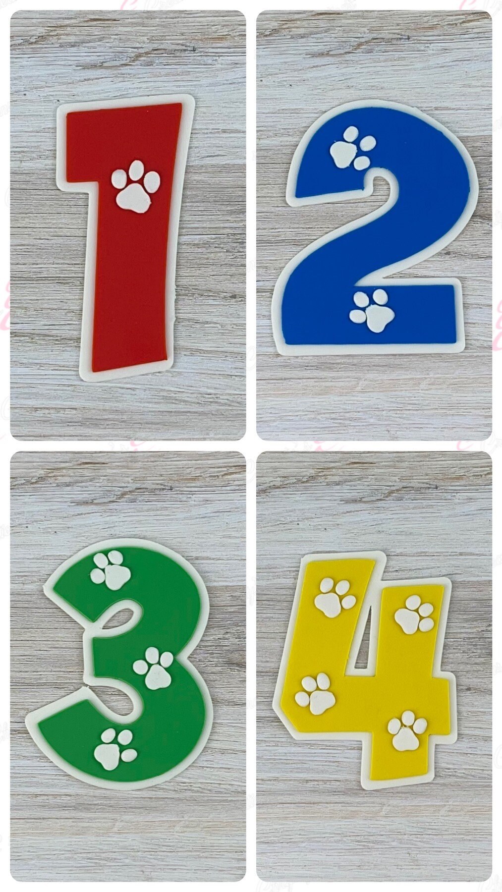 Paw Print Numbers - Patrol Party | Edible Fondant Toppers - Etsy