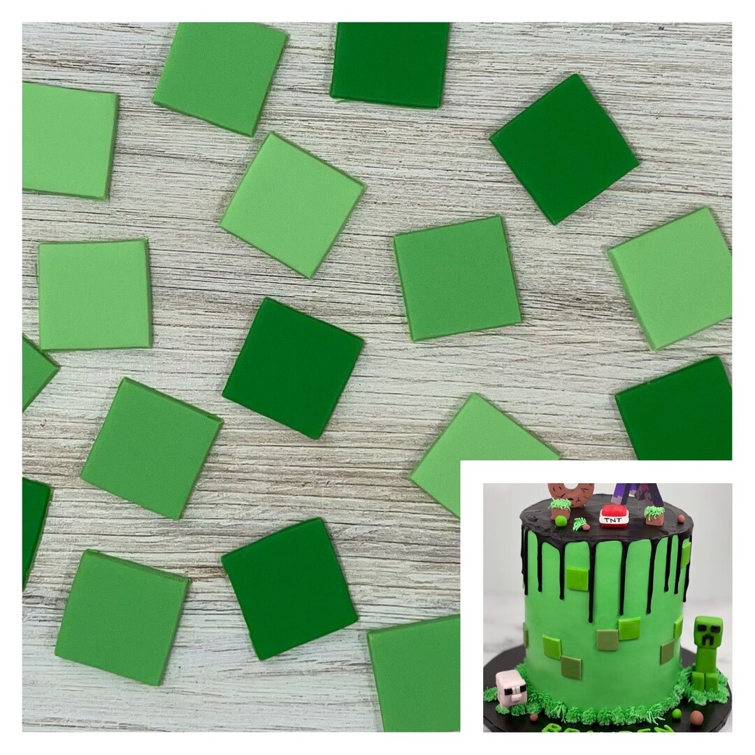 Square Pixels Tiles Fondant Edible Toppers - Etsy