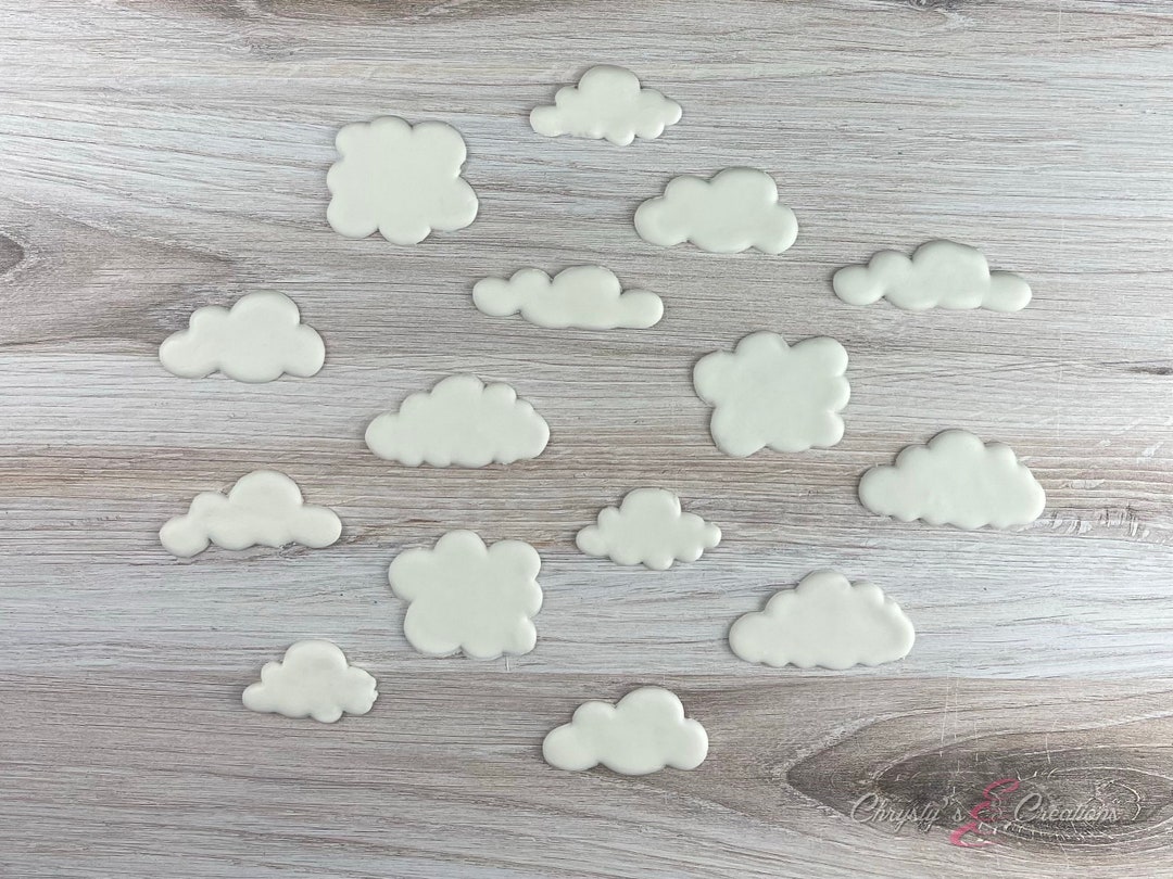 2D Fondant Clouds - 15 Count | Fondant Toppers - Etsy