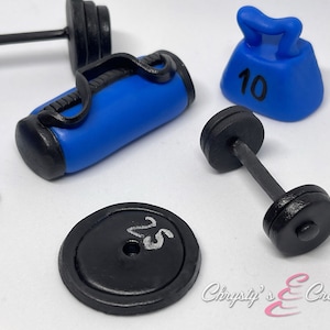 Gym Equipment Cake Toppers | Fondant Toppers - Etsy