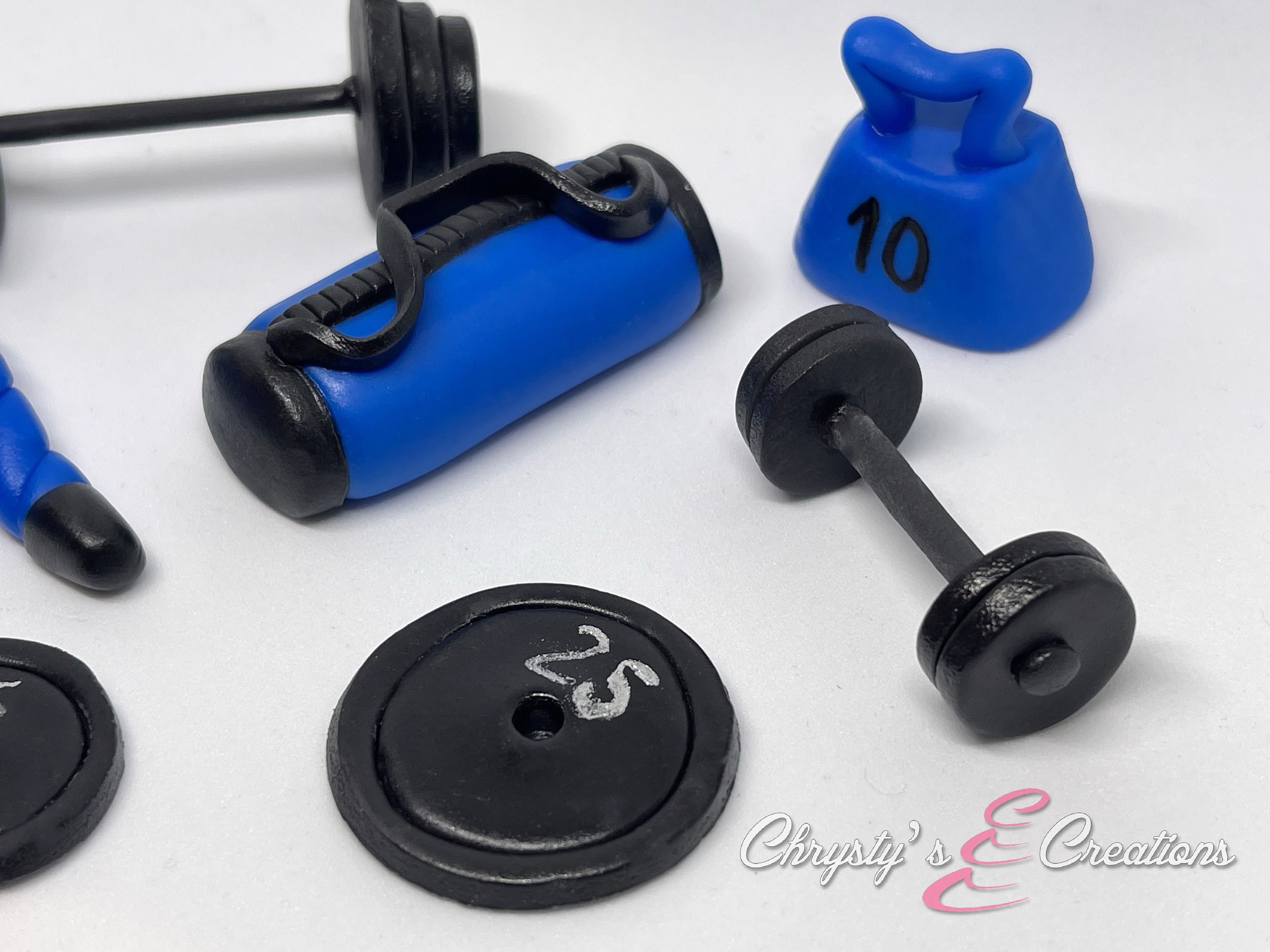 Gym Equipment Cake Toppers | Fondant Toppers - Etsy