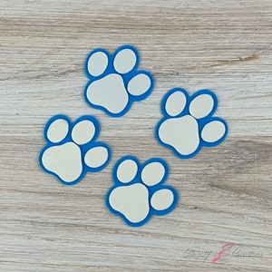 Paw Prints Blue Dog Themed Party Decor Edible Fondant Toppers - Etsy
