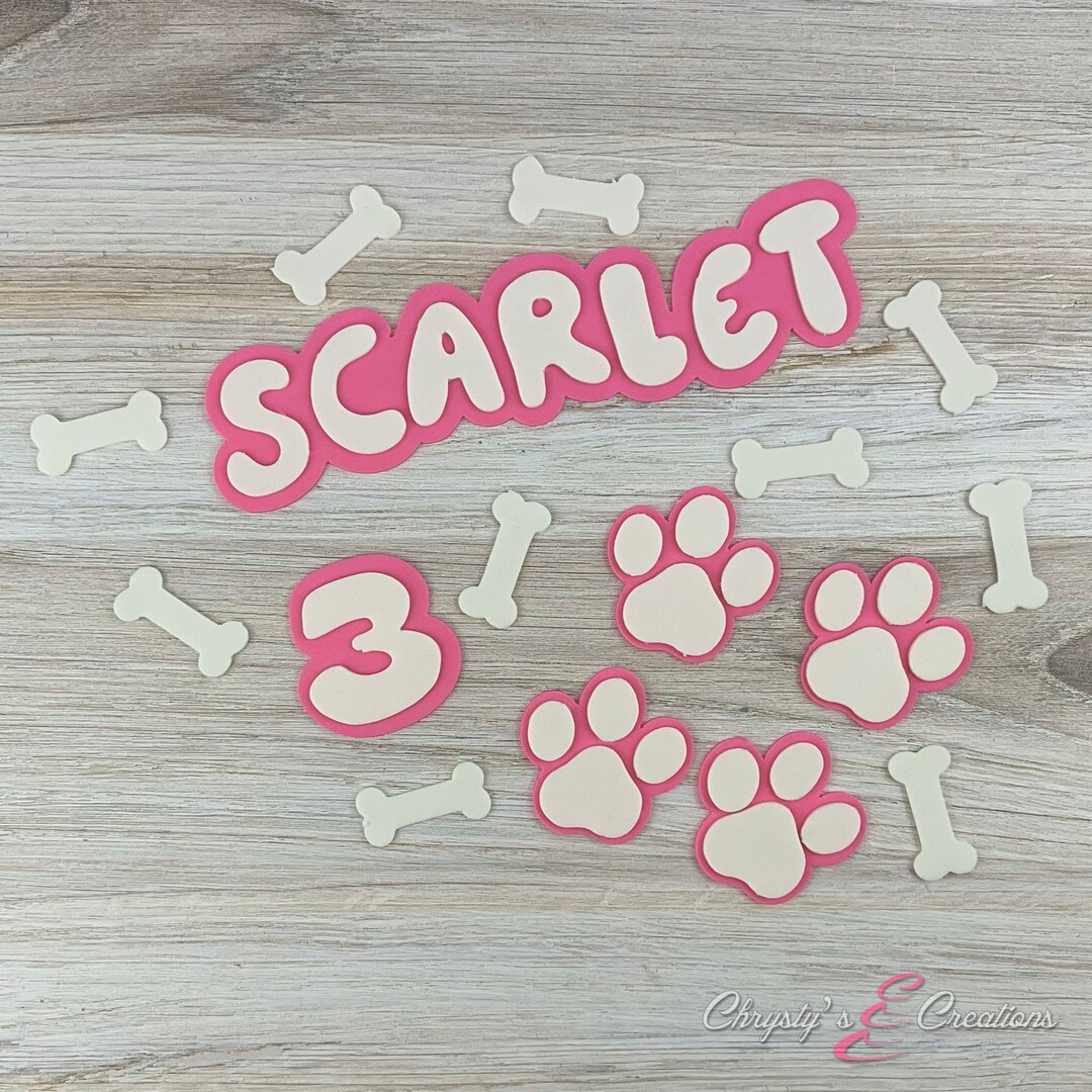 Paw Prints - Pink and Blue Dog Themed Party Decor | Edible Fondant ...