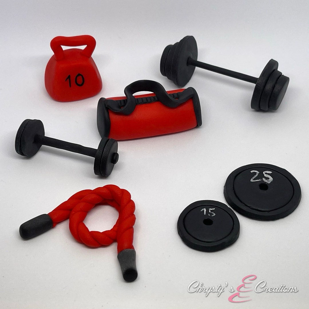 Gym Equipment Cake Toppers | Fondant Toppers - Etsy