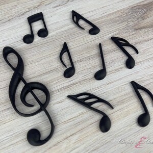 Music Notes - Set of 8 Edible Toppers | Fondant Toppers - Etsy