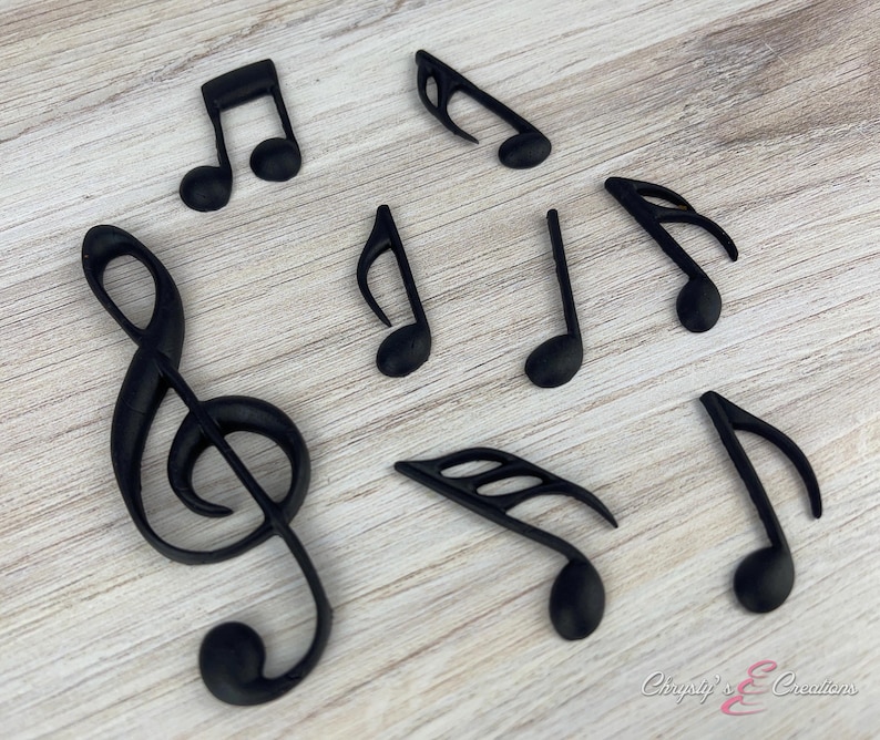 Music Notes - Set of 8 Edible Toppers | Fondant Toppers - Etsy