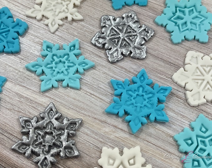 100 Edible 'frozen' Christmas Snowflake Rice Paper Cake Toppers - Etsy