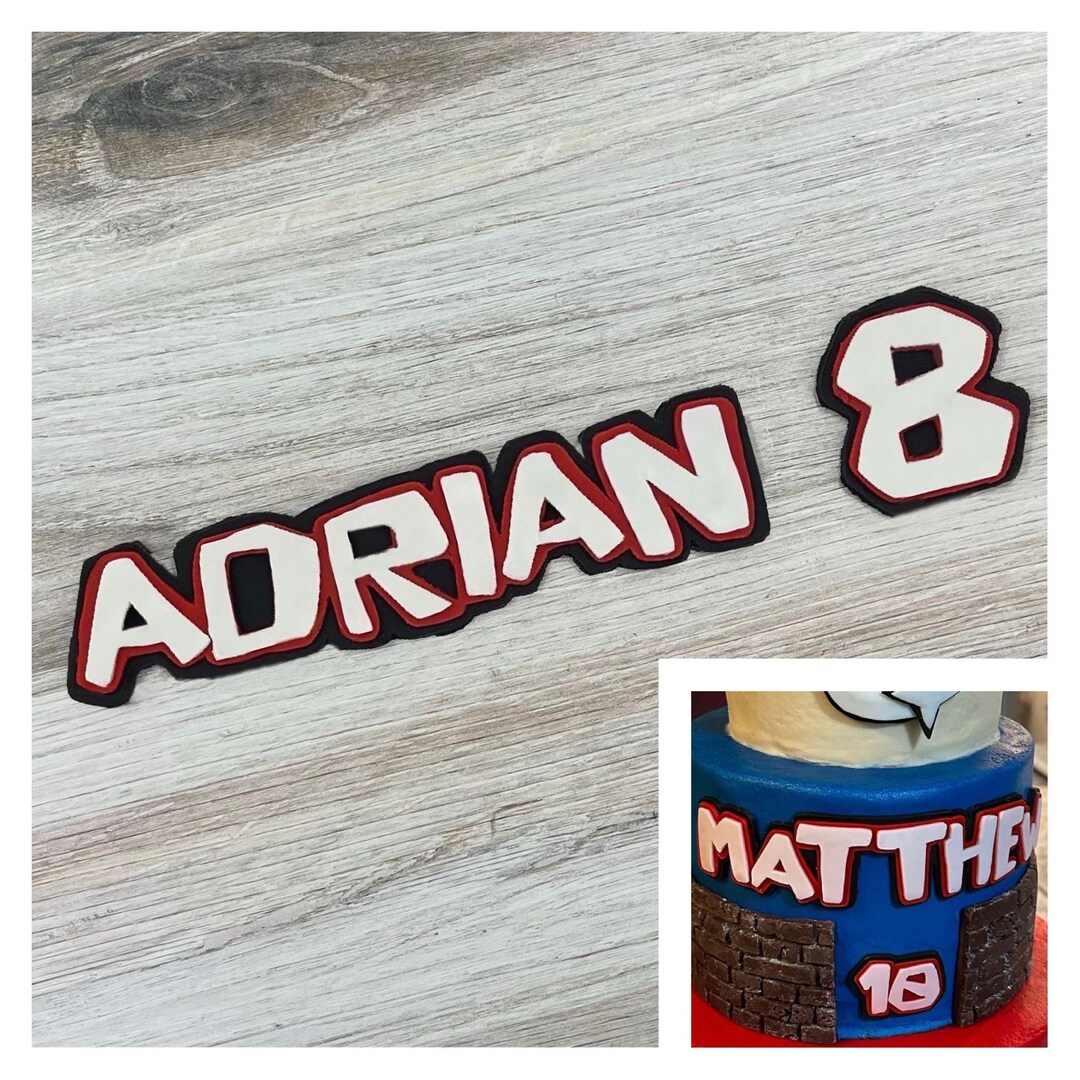 Personalize Name Topper | Fondant Cake Topper - Gamer Font - Etsy