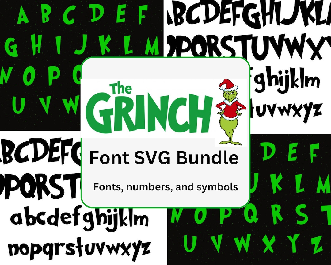 Christmas Font SVG Bundle - Font, Numbers and Symbols Included ...