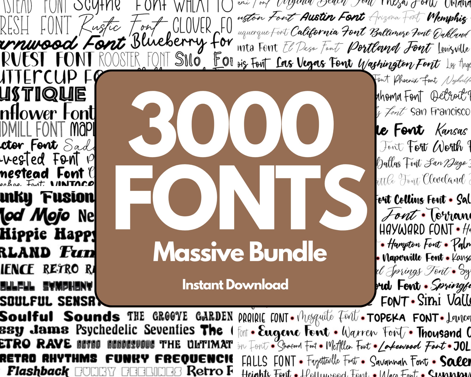 The Ultimate 3000 Fonts - Font Bundle Ttf Svg Heart Font, Cricut, Canva ...