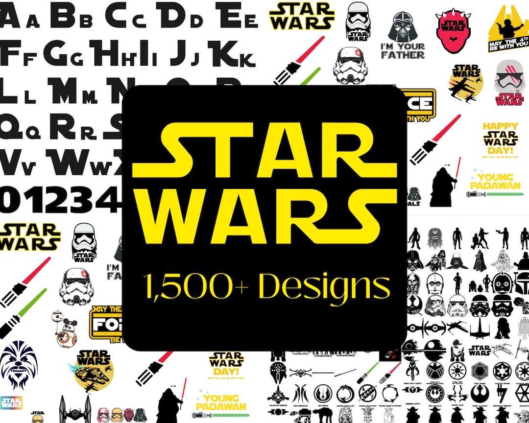Massive Star Wars SVG Bundle, Over 1400 Files, Star Wars Font, Star ...