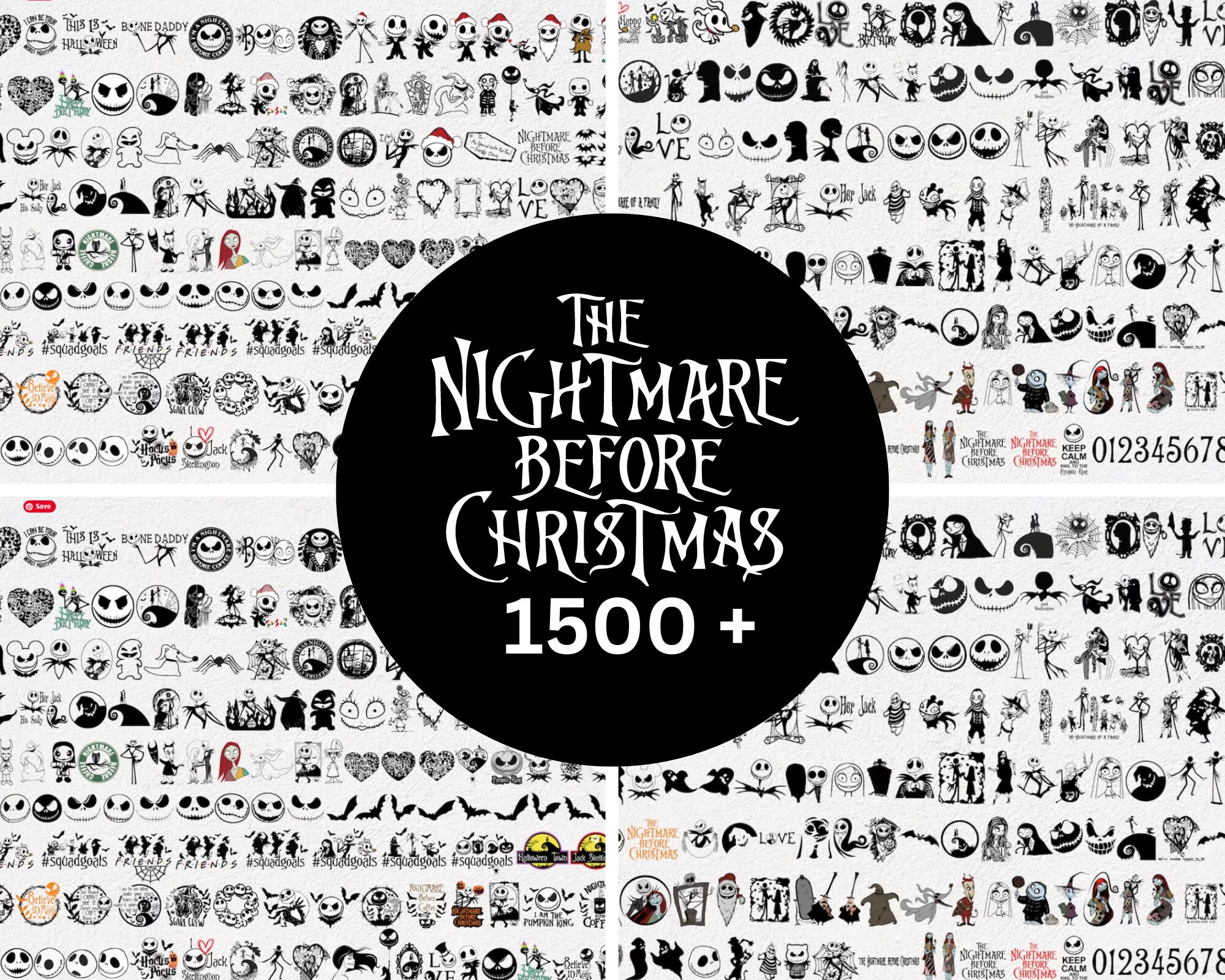 Jack and Sally SVG - Over 1500 Files!, Jack Skellington Svg, Halloween ...