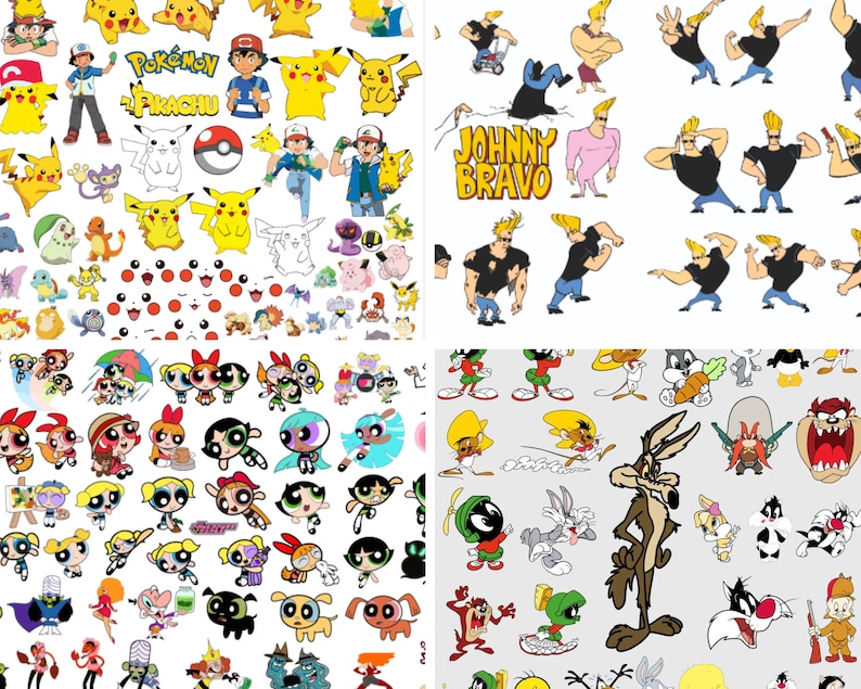 90's Kid Cartoon Mega Bundle SVG - Over 3000 Designs! Dxf, Svg, Eps ...