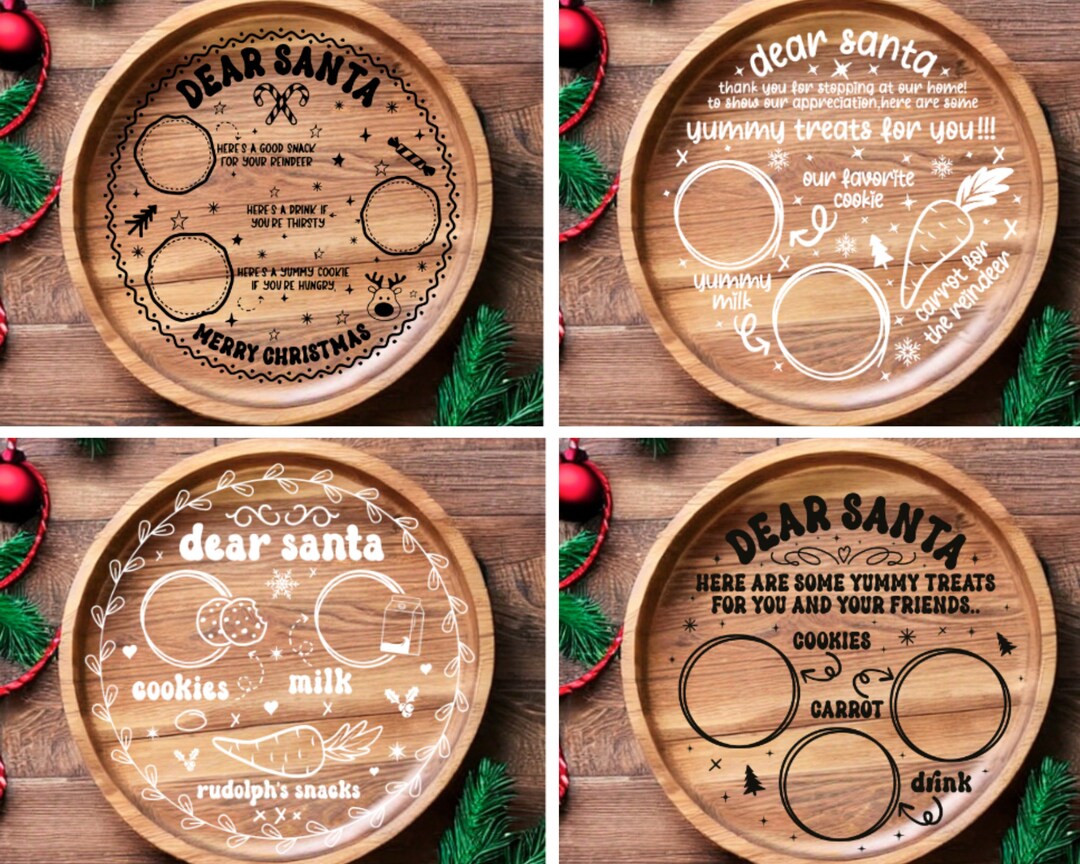 Dear Santa Tray SVG Bundle, Christmas SVG, Santa Tray SVG, Santa Plate ...