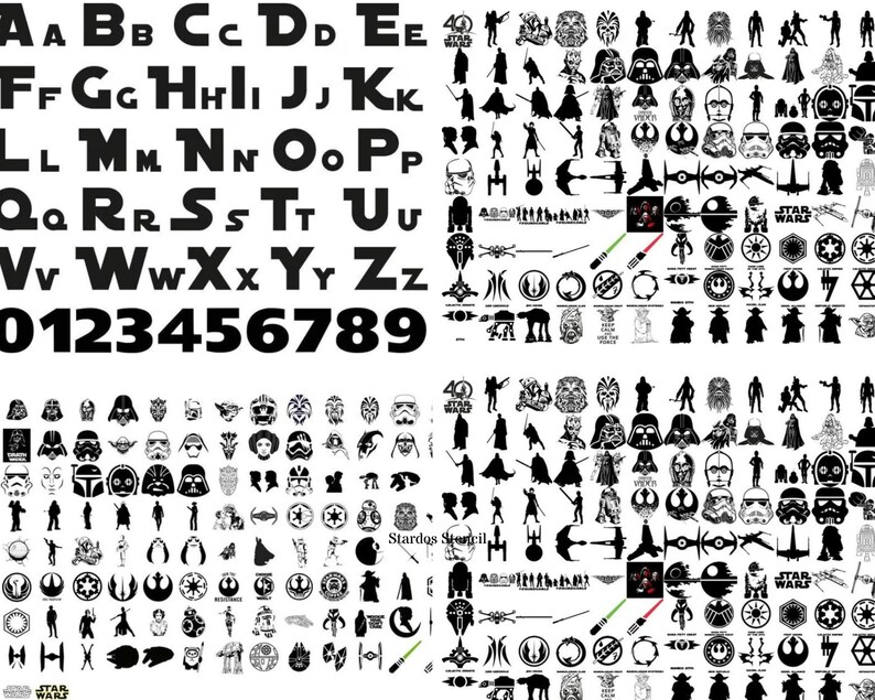 Star Wars SVG Bundle, Over 1400 Files, Star Wars Font, Star Wars ...