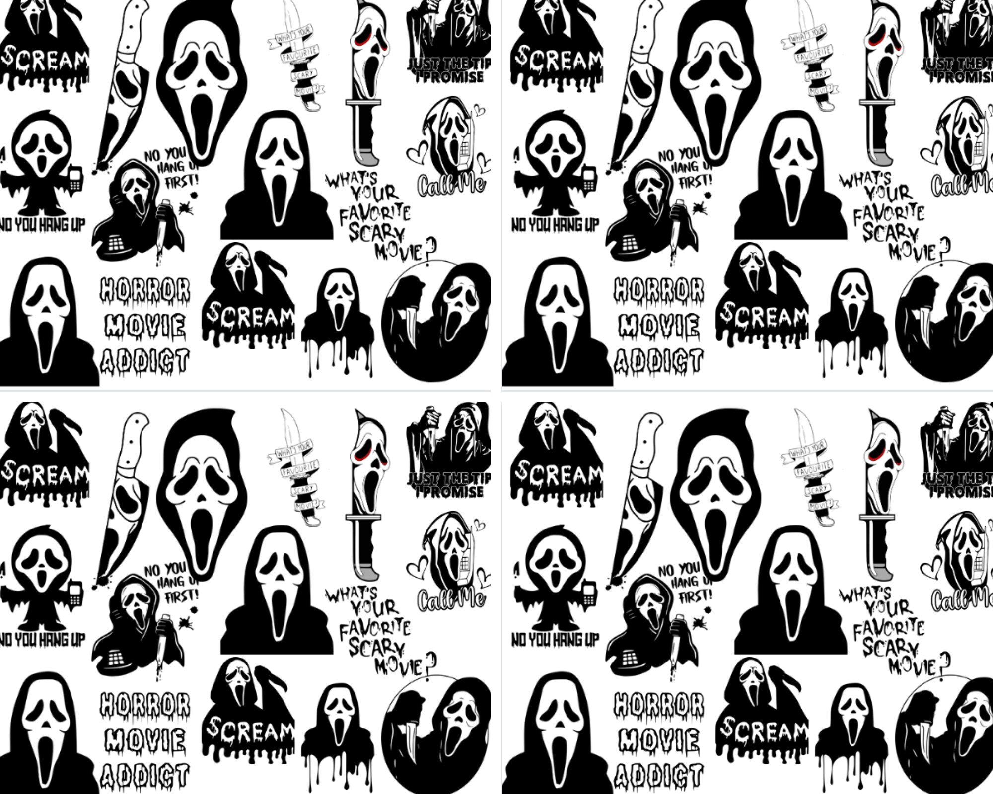 SCREAM Halloween SVG Bundle 17 Designs, Png, Svg, Pdf, and Dxf - Etsy