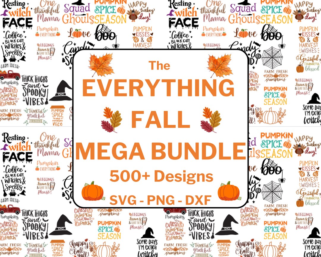 The Everything Fall Mega SVG Bundle! - Over 500 Designs - Halloween ...