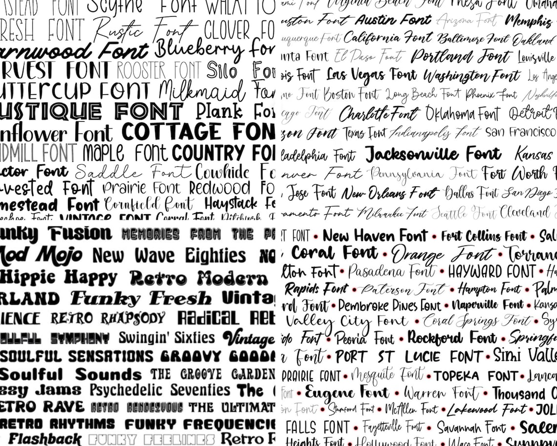 The Ultimate 3000 Fonts - Font Bundle Ttf Svg Heart Font, Cricut, Canva Font, Script Font ...