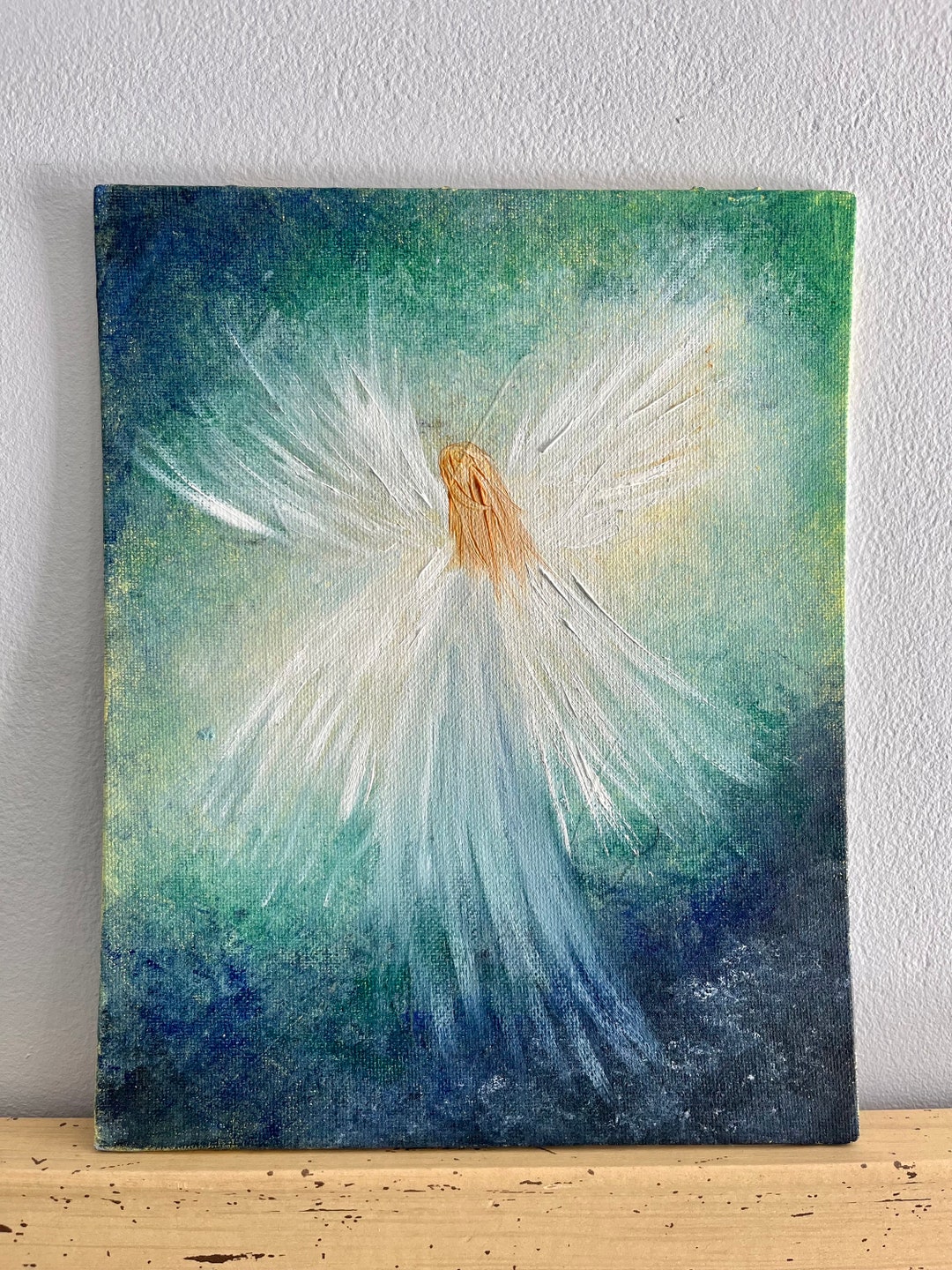 Blue Angel Oil Painting Original 8x10 Christian Art - Etsy