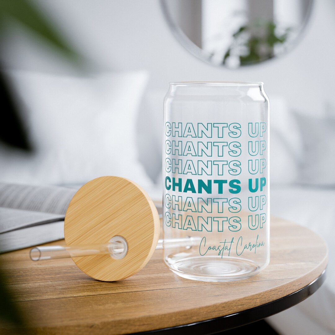 Chants up Coastal Carolina University Glass Cup, Bamboo Lid Tumbler ...