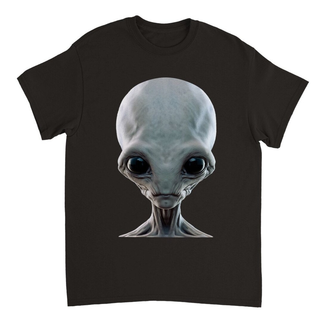 Alien "grey" Portrait T-shirt Heavyweight Unisex Crewneck T-shirt - Etsy