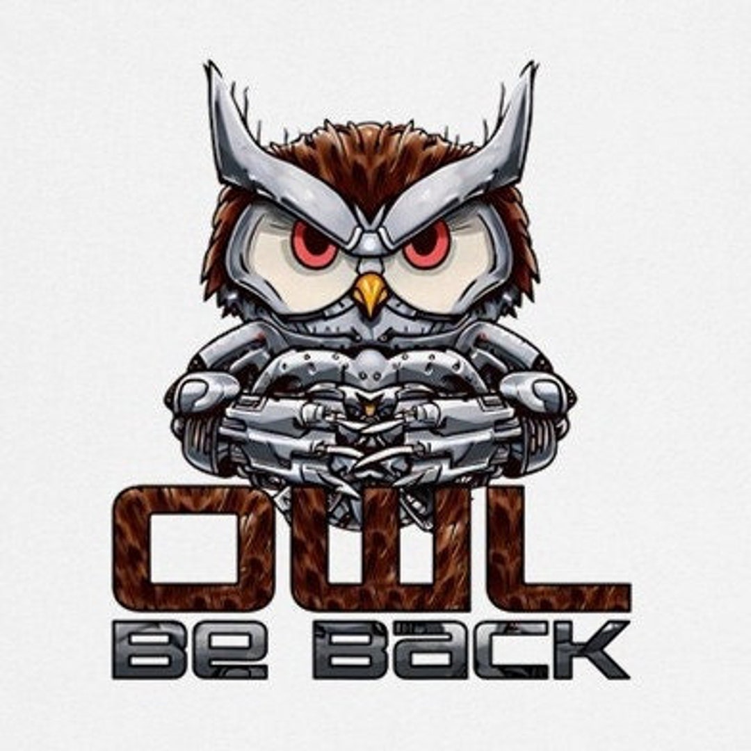 Owl Be Back Funny Owl Terminator T-shirt Children's Unisex Crewneck T ...