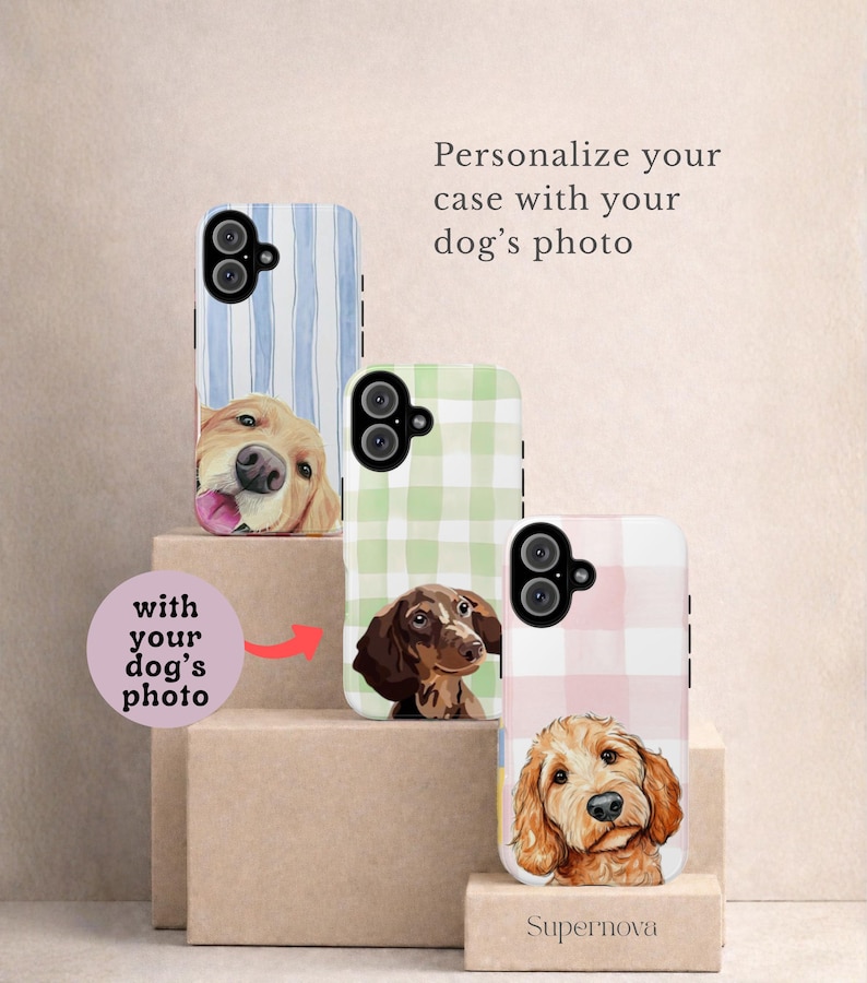 Custom Pet Photo Phone Case: Dog Memorial Art, Dog Mom Gift - Etsy