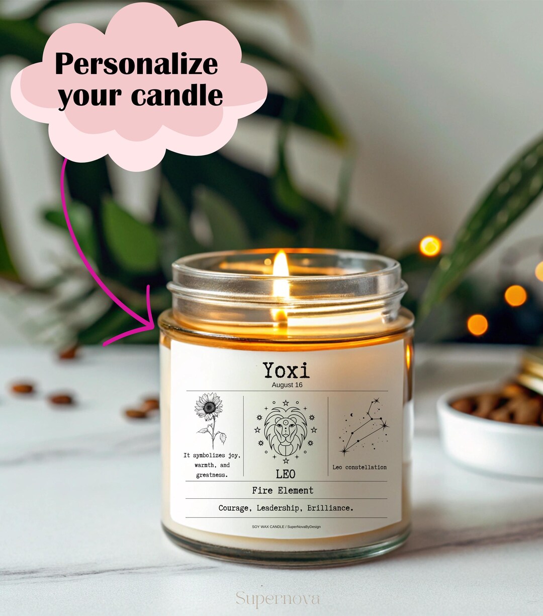 Personalized Birth Month Candle: Zodiac & Birth Flower Gift - Etsy
