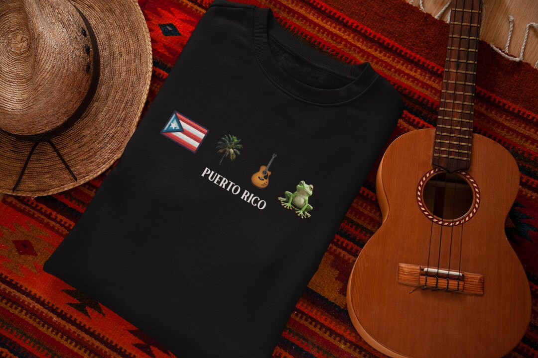 Puerto Rico Sweatshirt, Boricua, Taino, Cotton, Black, Crewneck, Flag ...