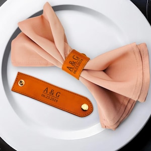 Personalized Leather Napkin Rings, Wedding Napkin Rings, Wedding ...