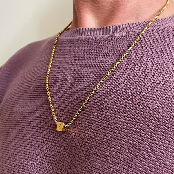 Gold Cube Necklace - Etsy