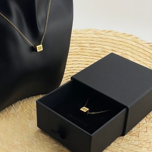 Custom Cube Name Necklace Personalized Gold Cube Charm Couples Jewelry ...