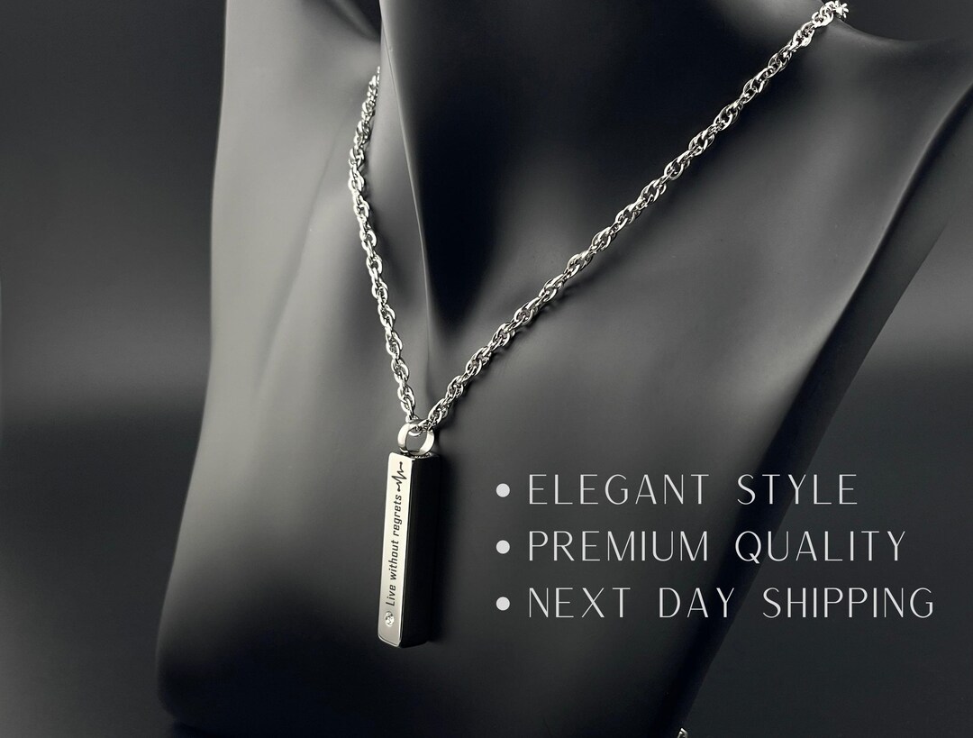 Custom Engraved Bar Necklace Custom Name Necklace Men's Custom Necklace ...