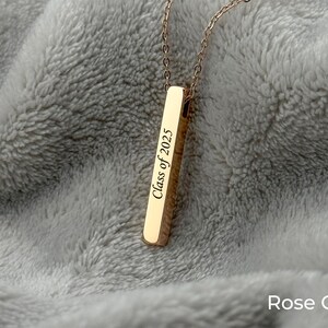 Class of 2025 Graduation Necklace – Personalized 3D Vertical Bar ...