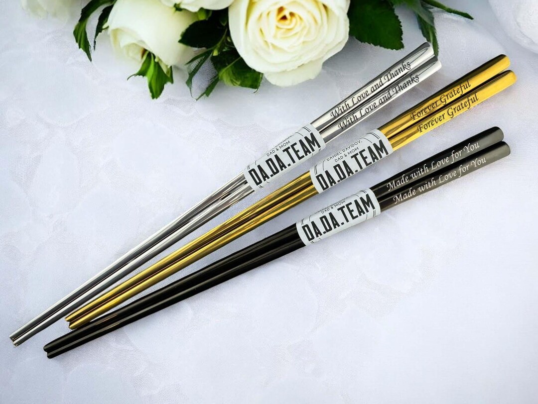 Personalized Metal Chopsticks – Custom Wedding Favors for Guests ...