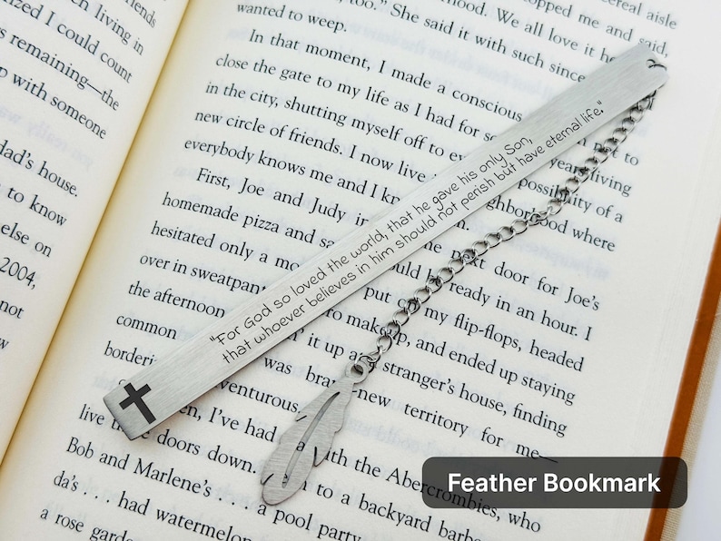 Custom Bible Verse Bookmark, Metal Christian Bookmark, Laser Engraved ...