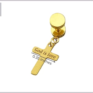 Personalized Cross Stud Earrings, Name Engraved Earring, Religious ...