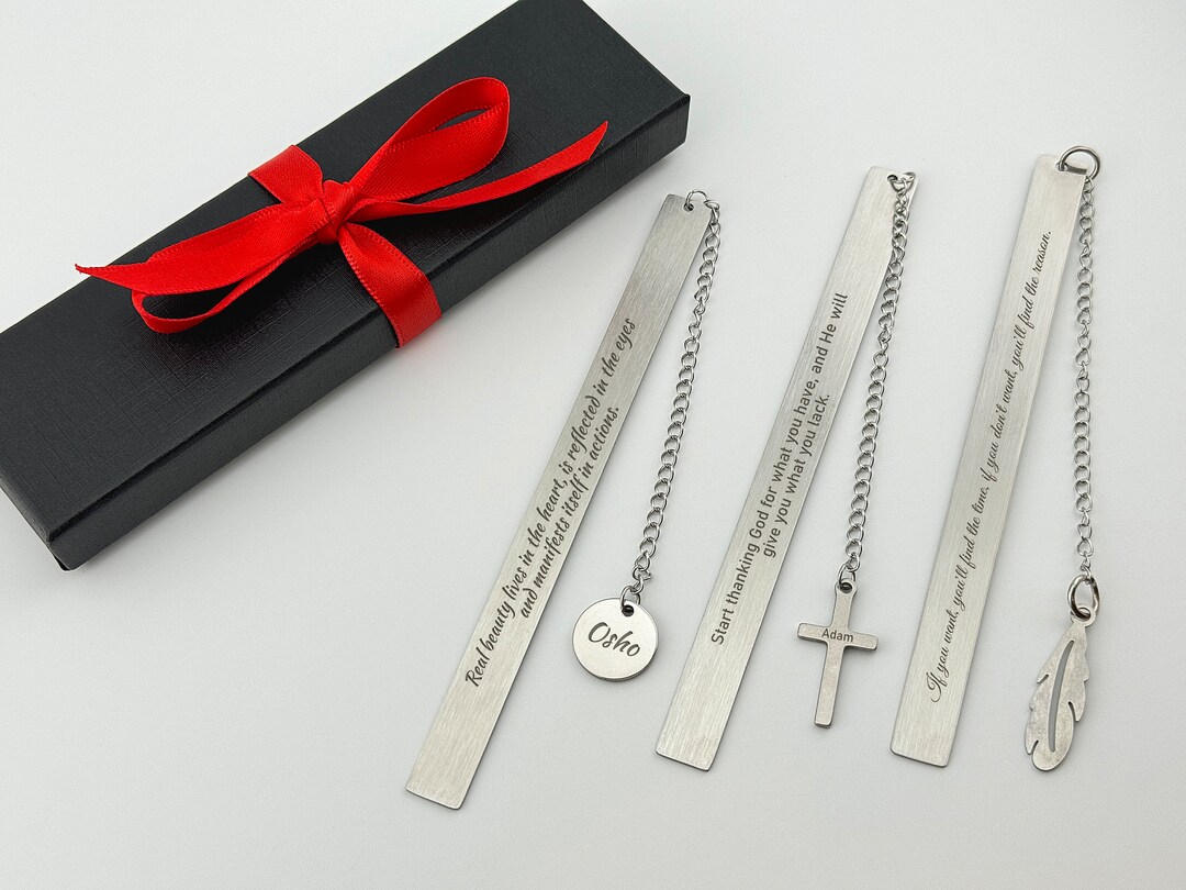 Personalized Metal Bookmark, Steel Bookmark Gift for Grandmother ...