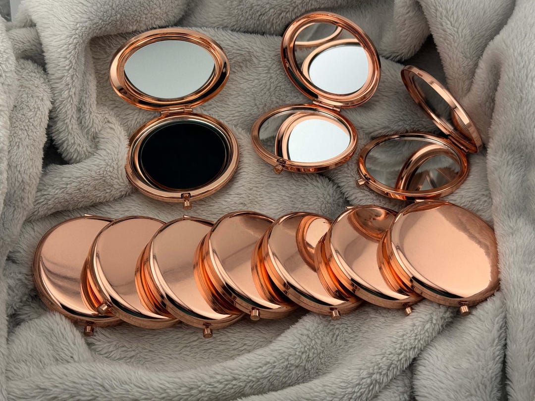 Blank Compact Mirrors, Rose Gold Compact Mirror Supply, Set of 5 10 15 ...