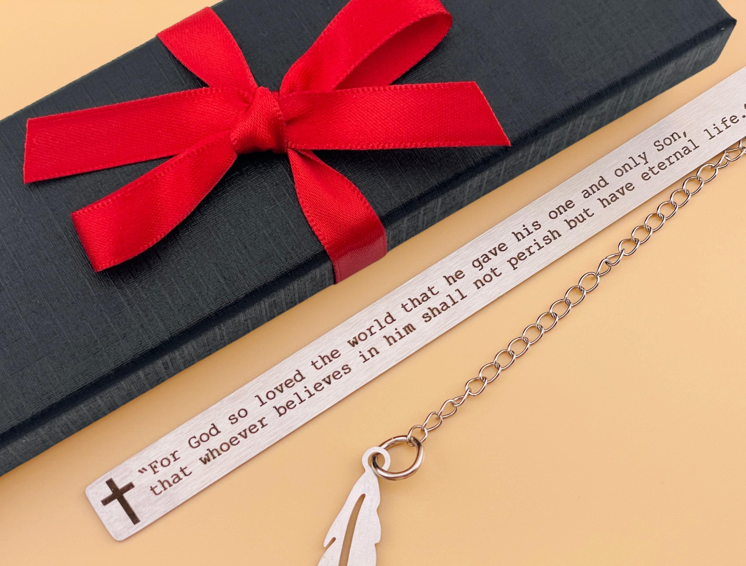 Custom Bible Verse Bookmark, Metal Christian Bookmark, Laser Engraved ...