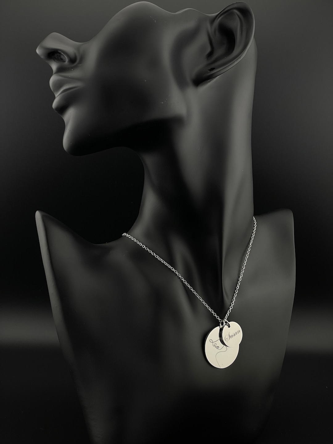 Custom Disc Necklace Engraved Circle Necklace Jewelry Disc Necklace for ...