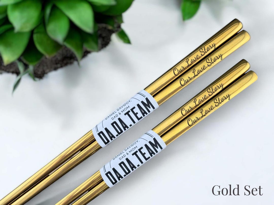 Custom Reusable Metal Chopsticks for Couples, Chopsticks With Name ...