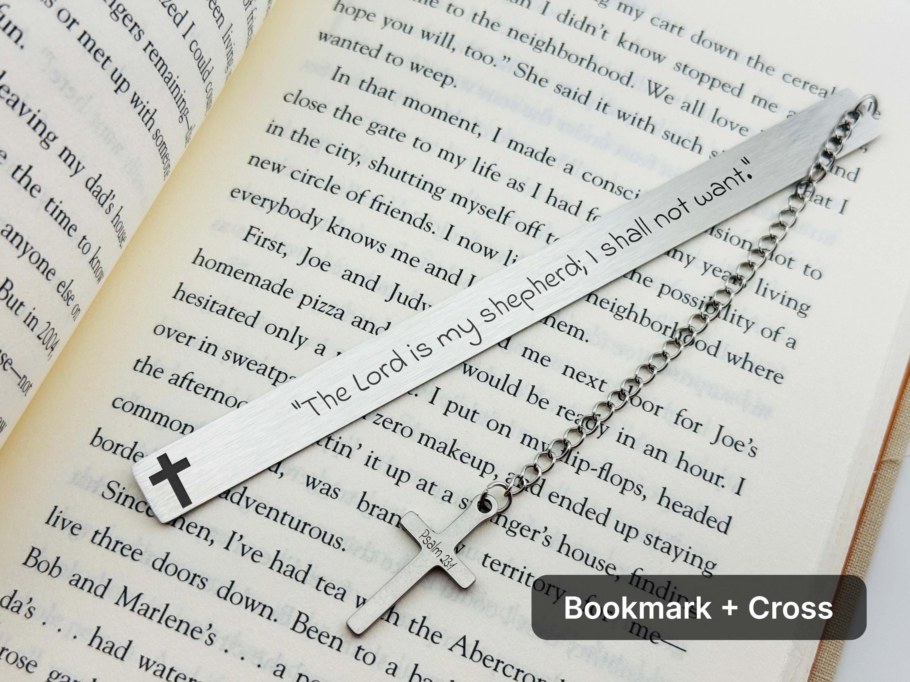 Custom Bible Verse Bookmark, Metal Christian Bookmark, Laser Engraved ...