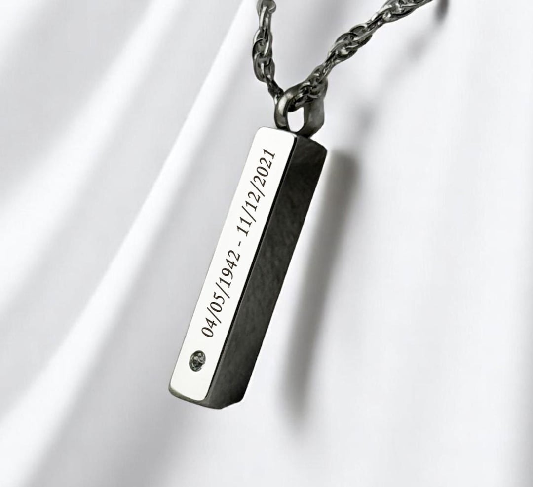Engraved Cremation Urn Pendant Necklace for Ashes – Personalized ...