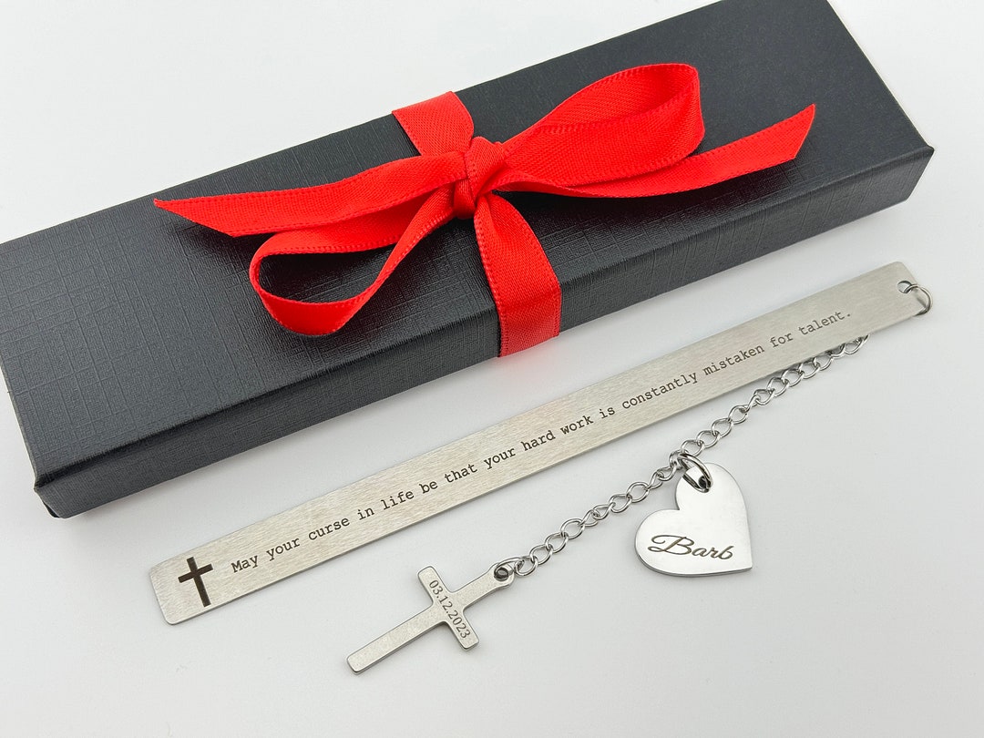 Custom Bible Verse Bookmark, Metal Christian Bookmark, Laser Engraved ...