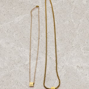 Custom Cube Name Necklace Personalized Gold Cube Charm Couples Jewelry ...