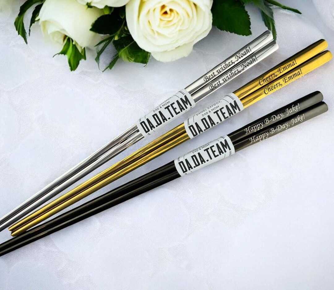 Personalized Reusable Metal Chopsticks for Women, Chopsticks With Name ...