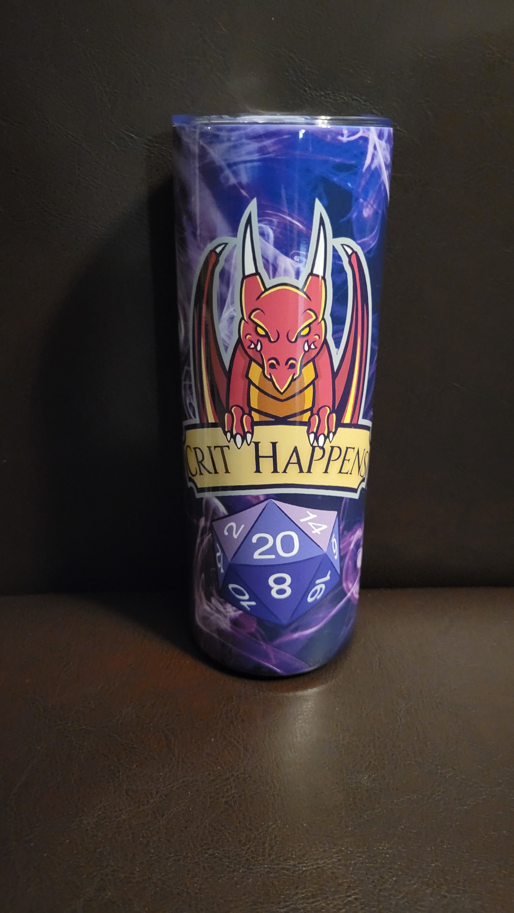 Dnd D&D Crit Happens Custom Made 20 Oz Skinny Stainless Steel - Etsy