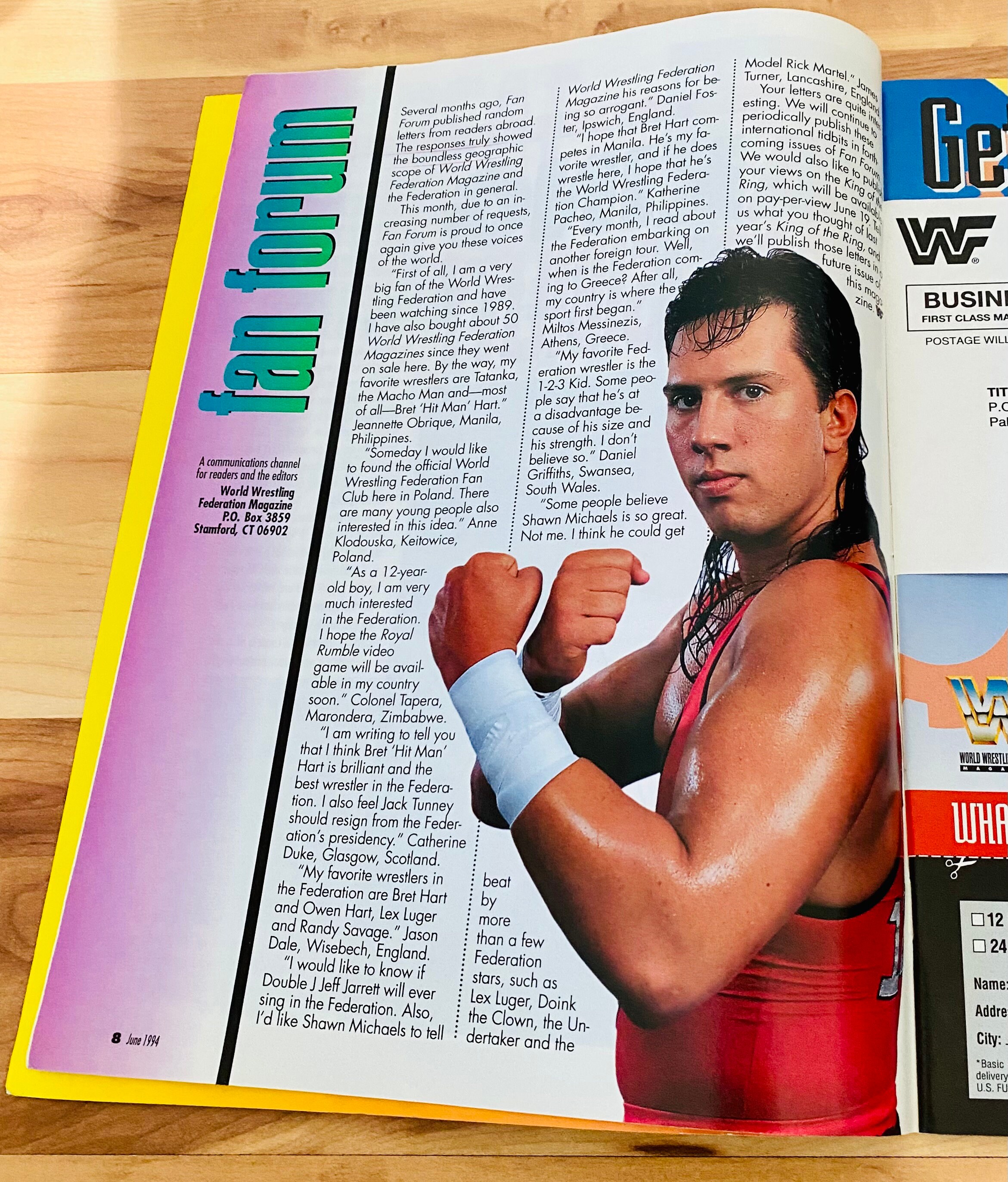 WWF Wrestling Magazine June 1994 Bret Hart Hart Iconic Cover WWE - Etsy